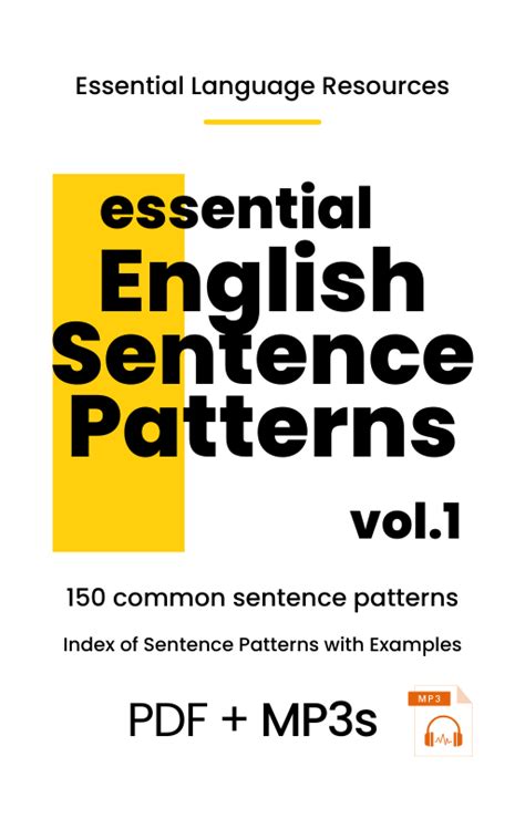 Essential English Sentence Patterns Vol 1 Elr Store