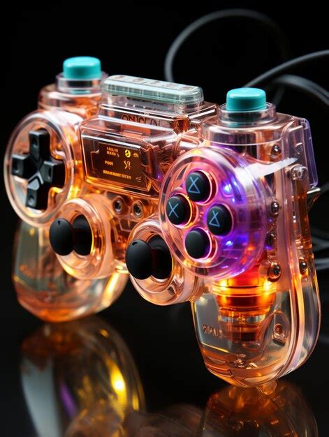 premium photo there are two controllers that are glowing up on a