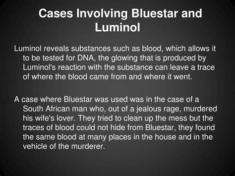 Ppt Luminol And Bluestar Powerpoint Presentation Free Download Id