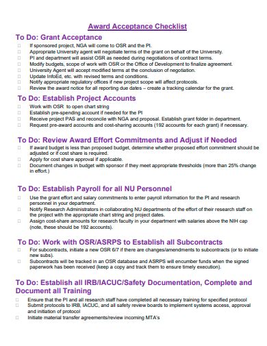Free 33 Acceptance Checklist Samples In Pdf Ms Word