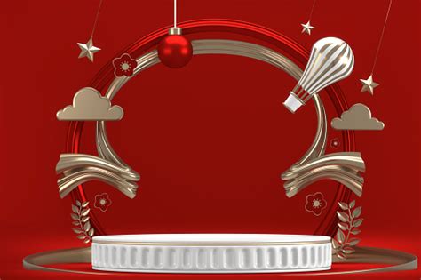 제품을위한 모의 레드 중국 연단은 최소한의 기하학적 디자인3d 렌더링을 표시합니다 0명에 대한 스톡 사진 및 기타 이미지 0명 3차원 형태 강단 Istock