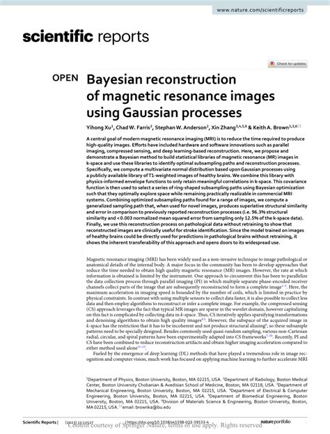 Pdf Bayesian Reconstruction Of Magnetic Resonance Images Using Gaussian Processes