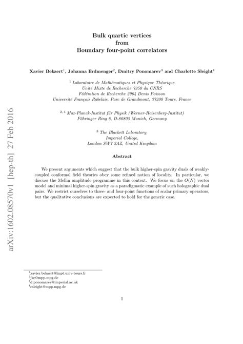 Pdf Bulk Quartic Vertices From Boundary Four Point Correlators