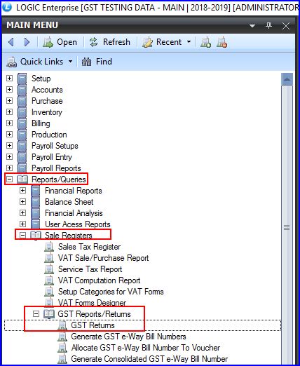 EWay Implementation In LOGIC GST Returns