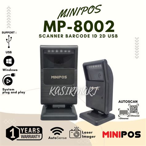 Minipos Mp8002 Scanner Barcode 1d 2d Usb Autoscan Scanner Desktop Qr Minipos Mp 8002 Scan Resi
