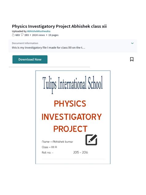Physics Investigatory Project Abhishek Class Xii Electromagnetic Induction Electric Current