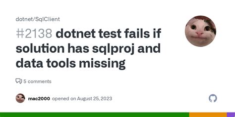 Dotnet Test Fails If Solution Has Sqlproj And Data Tools Missing