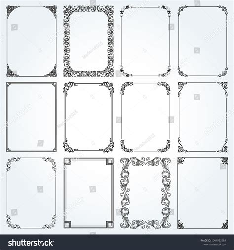 Decorative Frames Borders Standard Rectangle Proportions Stock Vector Royalty Free 1061553284