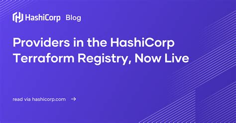 Providers In The Hashicorp Terraform Registry Now Live