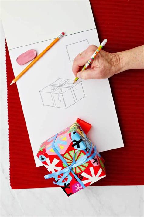 How To Draw A Christmas Present Welcome To Nanas