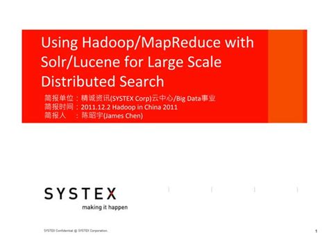 Hic2011 Using Hadoop Lucene Solr For Large Scale Search By Systex Pdf