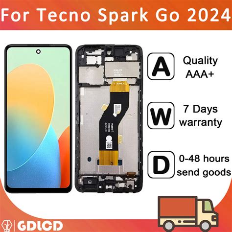 For Tecno Spark Go Bg Lcd With Frame Display Touch Screen Digitizer Panel Assembly