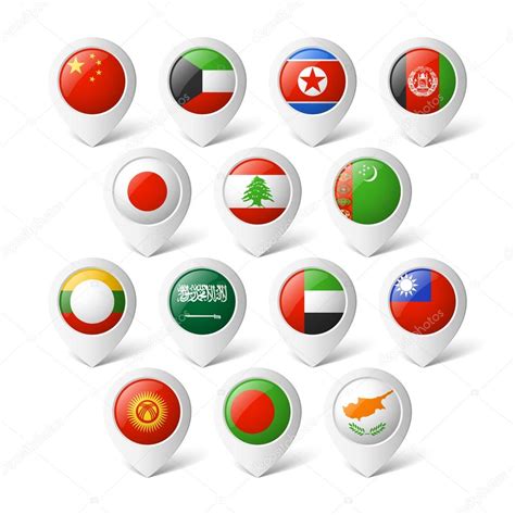 Map Pointers With Flags — Stock Vector © Alhovik 69942573