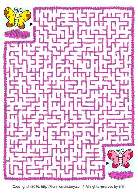 엄마표 창의놀이 학습지 꽃밭 미로탈출 오늘은 아이들이 참 좋아하는 미로도안 올려드립니다 이번미로는 어린이들이 하기에는 조금은