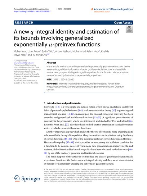Pdf A New Q Integral Identity And Estimation Of Its Bounds Involving Generalized Exponentially