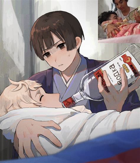 Himoon Japan Hetalia Russia Hetalia Axis Powers Hetalia Commentary Request Highres