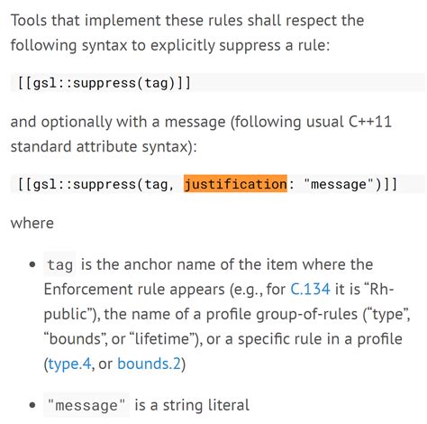 Is The `justification` Field In `gslsuppress` Case Sensitive · Issue 2048 · Isocpp