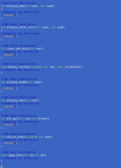 Solved Implement Functions As Listed In Table1 Within