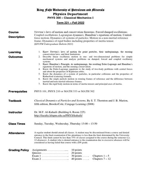Syllabus V3 Pdf Equations Of Motion Angular Momentum
