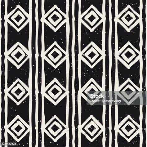 간단한 잉크 기하학적 패턴 흑백 흑백 스트로크 배경입니다 손으로 그린 마름모 모양 질감 거친에 대한 스톡 벡터 아트 및 기타 이미지 거친 검은색 그런지 이미지 기법