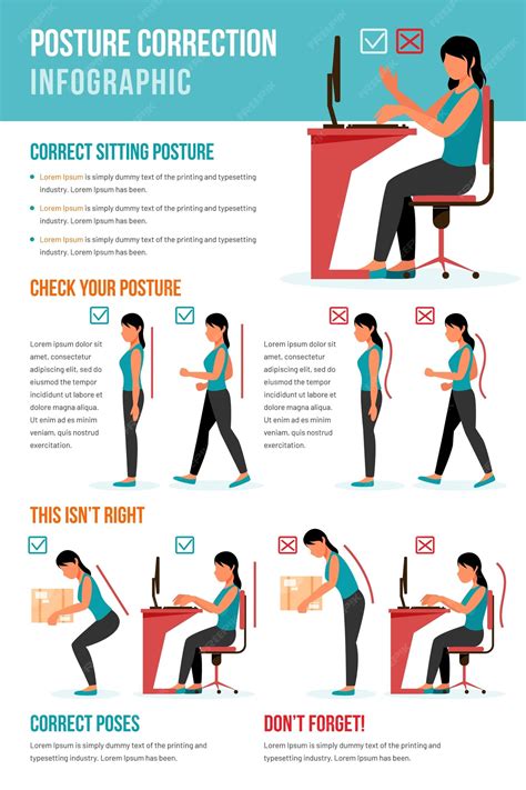 Free Vector Posture Correction Infographics