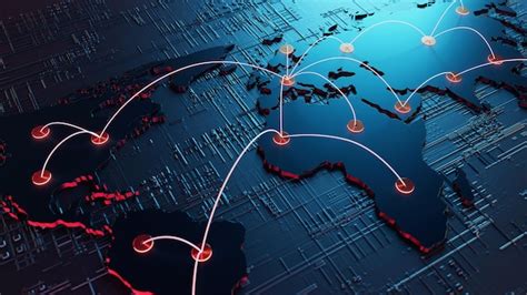 Premium Photo Globalization And Communication Concept Earth And Luminous Rays 3d Rendering