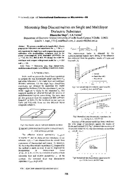 Pdf Microstrip Step Discontinuities On Single And Multilayer Dielectric Substrates