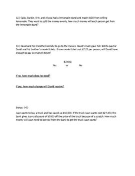 Expressions And Equations Test By Lacie Carroll TPT