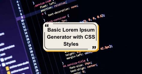 Basic Lorem Ipsum Generator With Css Styles Lipsum Hub