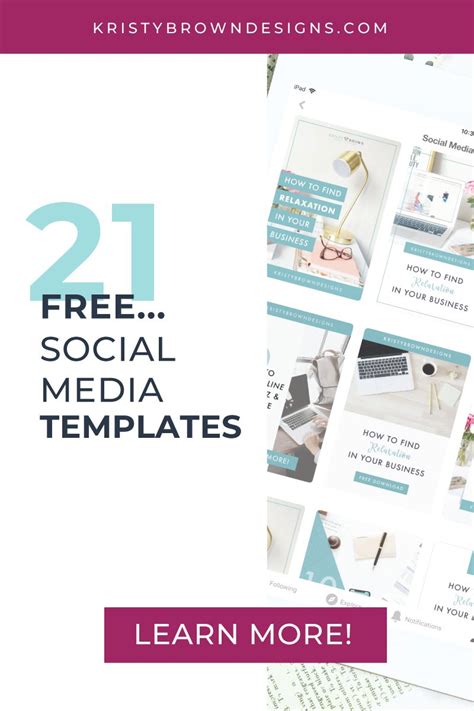 21 Free Social Media Templates By Kristy Brown Designs Pinterest