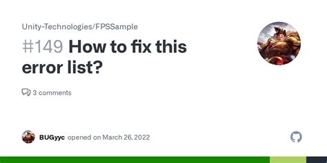 How To Fix This Error List Issue Unity Technologies FPSSample GitHub