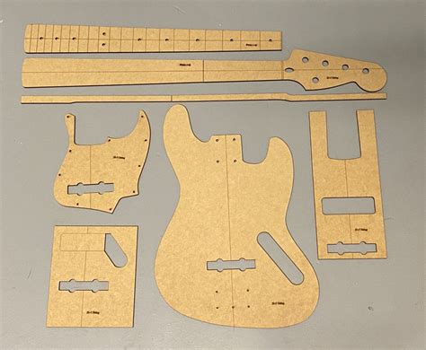 jazz bass standard bass guitar template set 5 string — guitar building