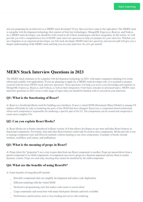 Top 50 Mern Stack Interview Questions With Answers In 2023 Bachelors In Computer Application