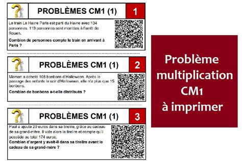 Problème Multiplication Cm1 à Imprimer Prof Innovant