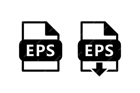 Premium Vector Eps File Format Black Icon Download Eps File Sign With Arrow Set Of Two Vector
