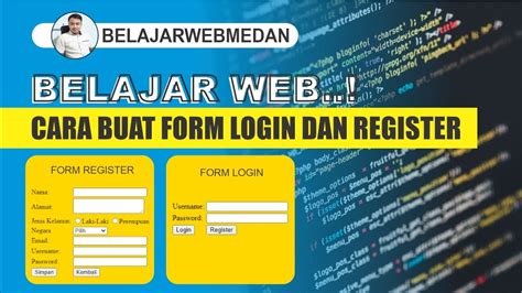 Cara Membuat Form Login Dan Register Youtube