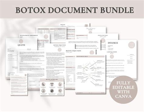 Botox Injection Document Bundle Botox Client Form Editable Botox Form Botox Form Template Canva