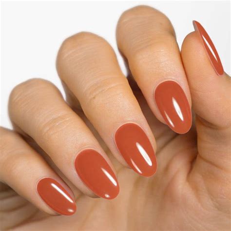 Glossy Terracotta Gel Nail Strips Moyou London