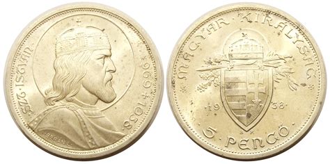Szent István 5 Pengő 1938 Zomi Numizmatika