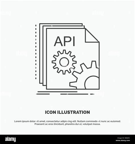Api App Coding Developer Software Icon Line Vector Gray Symbol For