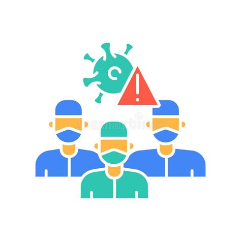 Doctors During A Pandemic Flat Color Icon For Digital And Print Projects Stock Illustration