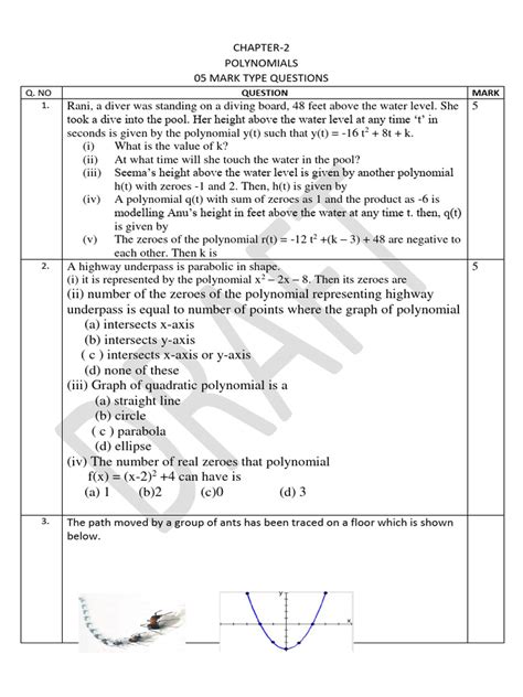 5 Mark Type Polynomials Pdf Polynomial Arithmetic