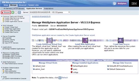 How To Create An Ibm Websphere Application Server Was Profile Using The Ibm Web Administration
