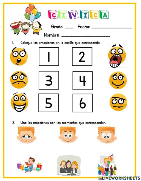 Las Emociones Online Worksheet For Primer Grado Emociones Primeros