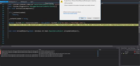 C Can T Debug On Device In Universal Windows App Stack Overflow