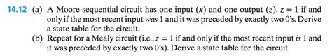 Solved A A Moore Sequential Circuit Has One Input Chegg