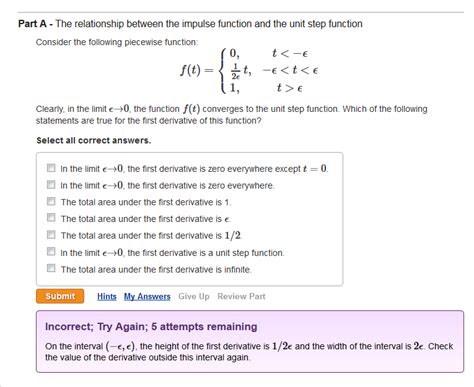 Solved The Relationship Between The Impulse Function And The