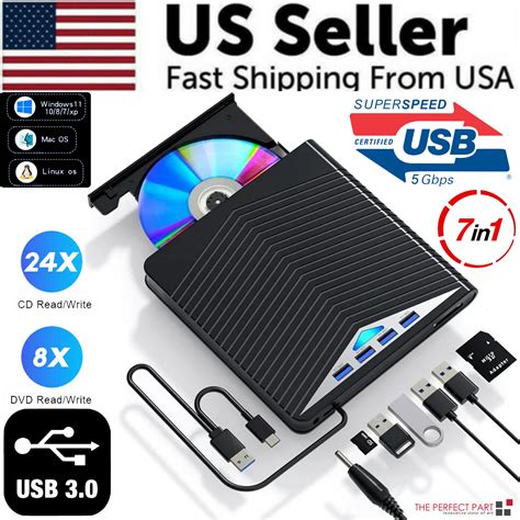 Spocket Dropship External Cd Dvd Drive For Pc Laptop Windows 11 10