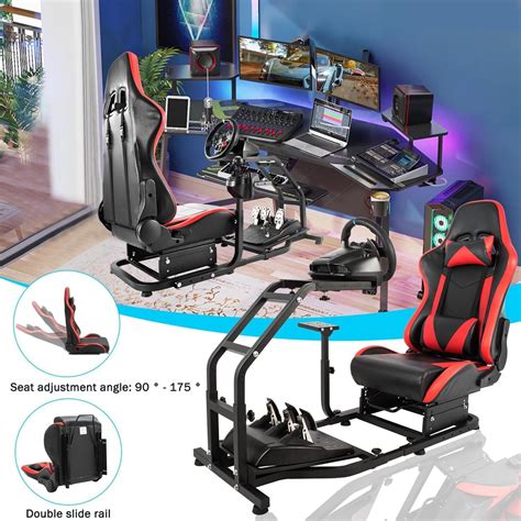 Driving Game Sim Racing Frame And Seat Rig Add Wheel Pedals Xbox Ps Pc C Lj Automotive