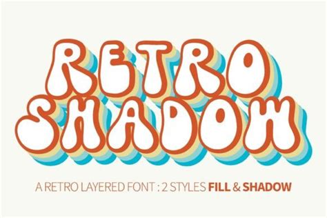 Retro Shadow Font Digital Font Download